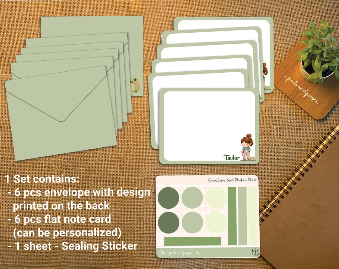 Custom, Cute, Kawaii Girl, Stationery Set, Cozy, Gift For, Personalized ...