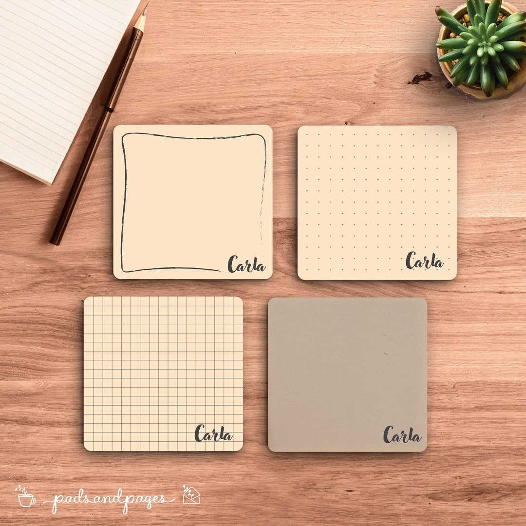 Personalized Minimalist Memo Pads, Custom Gifts For, Him, Her, Journal ...