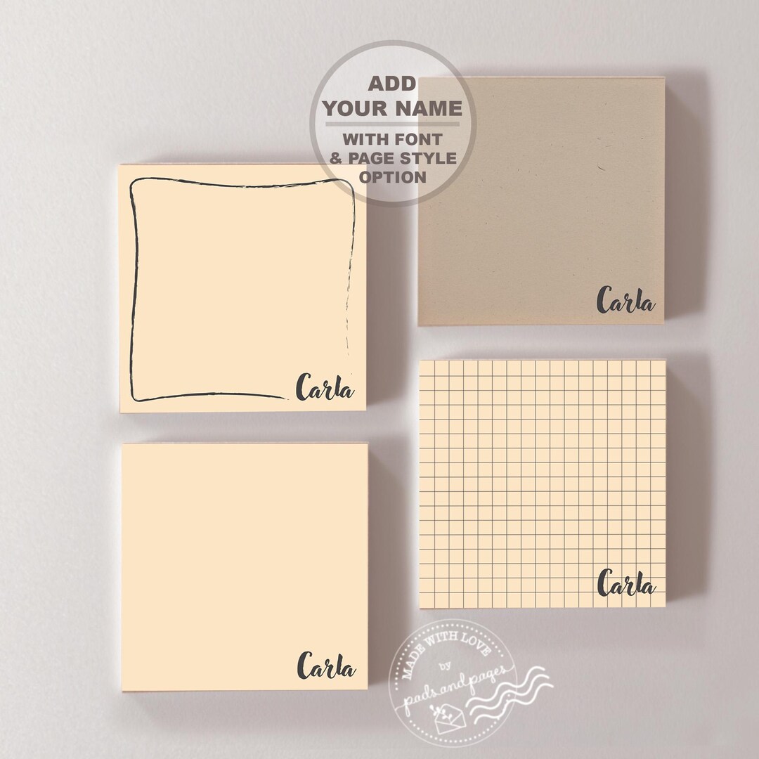 Personalized Note Pad, Custom Minimalist Memo Pad, Custom Made Desk Pad ...