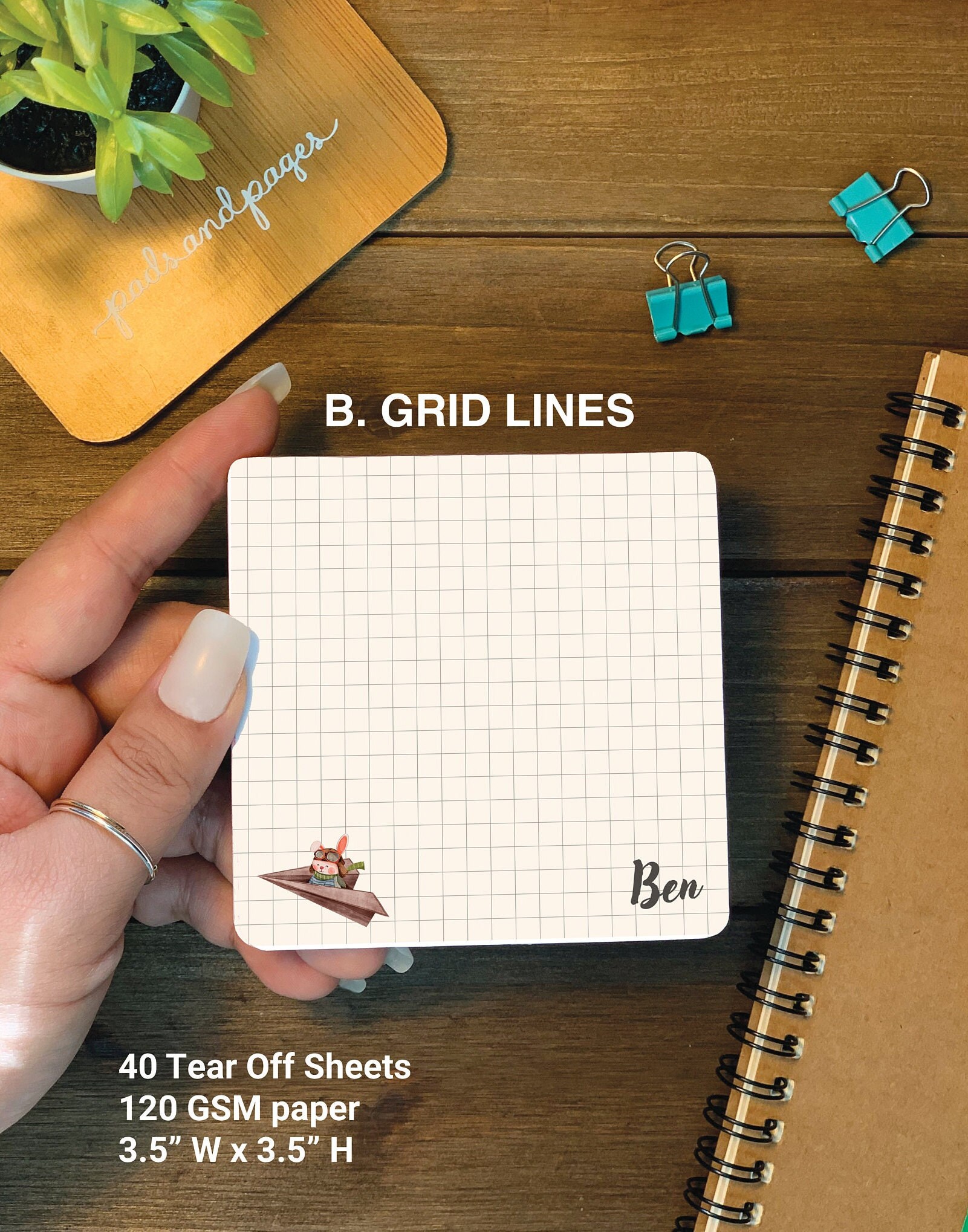 Custom Minimalist Cute Traveller Illustrated Memo Pad personalized ...