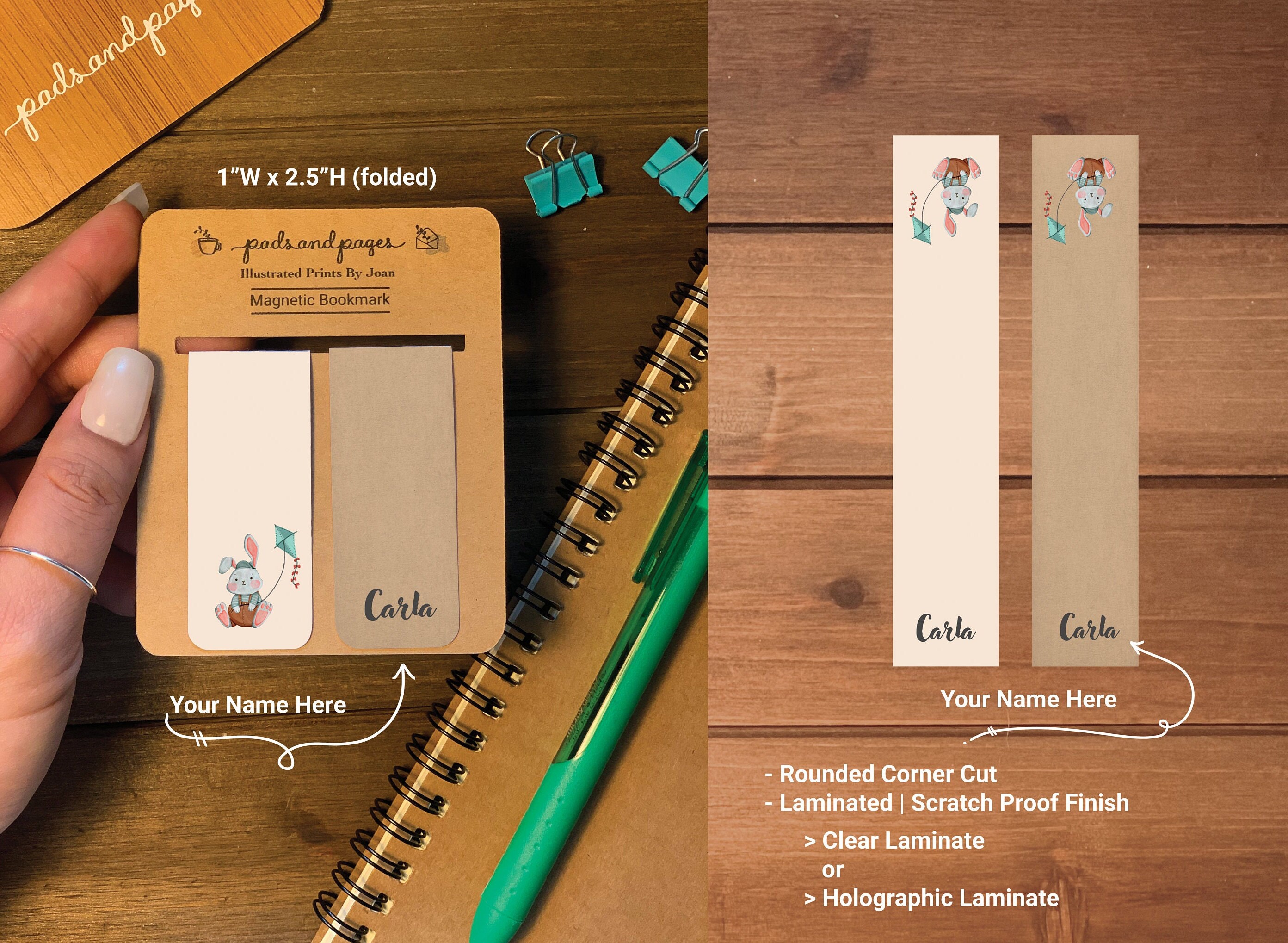 Custom Kawaii, Baby Animals, Bunny, Magnetic Bookmark, Kite ...