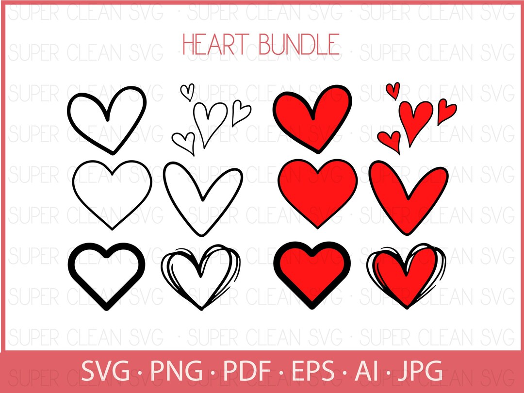 Heart SVG, Heart Bundle, Svg, Ai, Pdf, Jpg, 2 Color Hearts Bundle ...