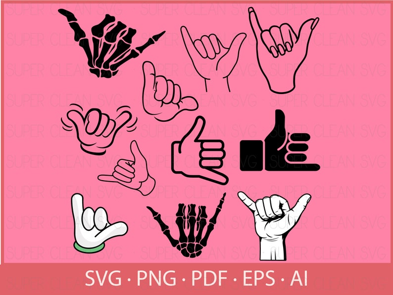 SHAKA SVG, Skeleton Hand Svg, Skeleton Hand, Shaka Hand Sign, Hang ...