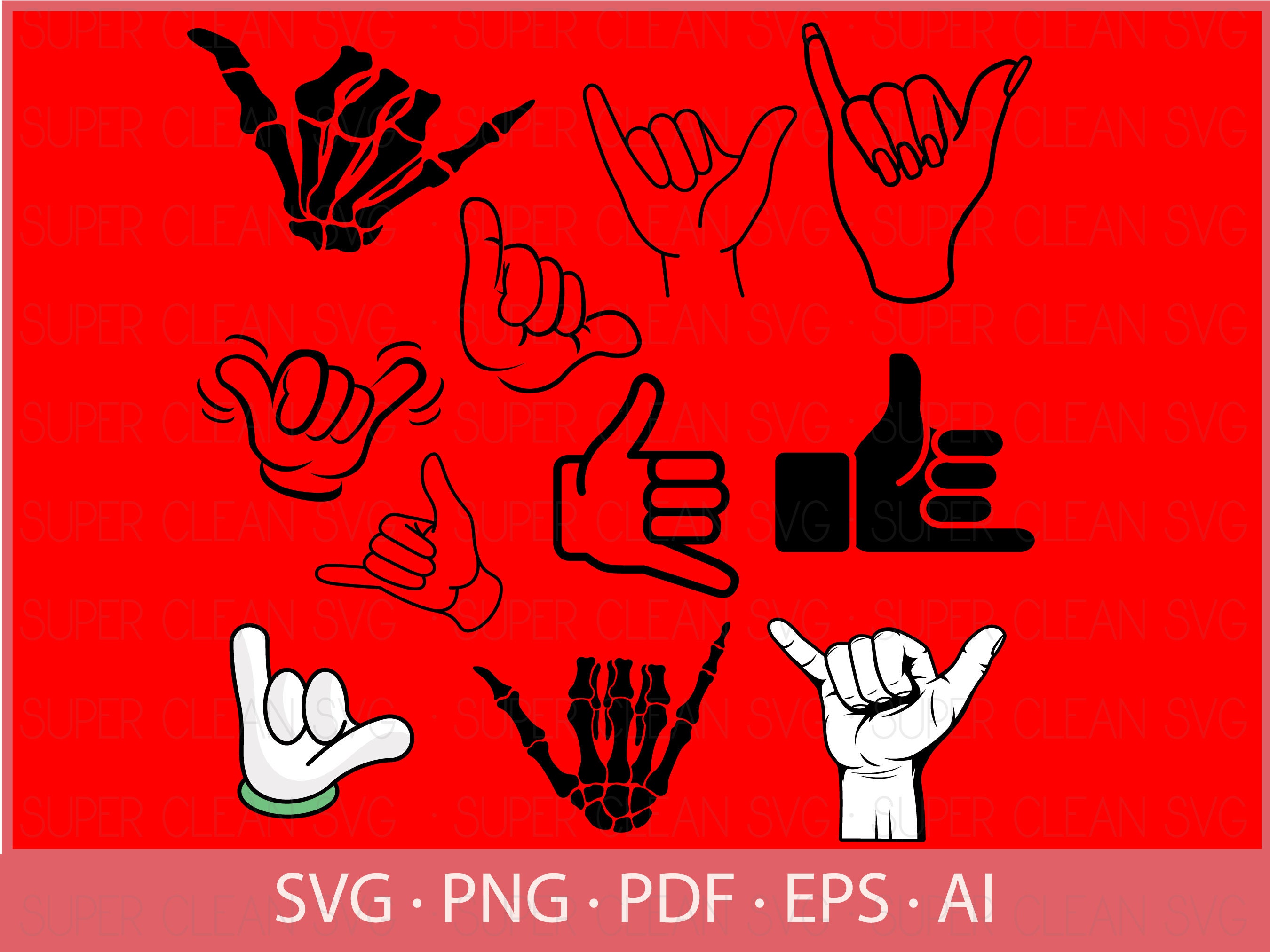 SHAKA SVG Skeleton Hand Svg Skeleton Hand Shaka Hand Sign - Etsy