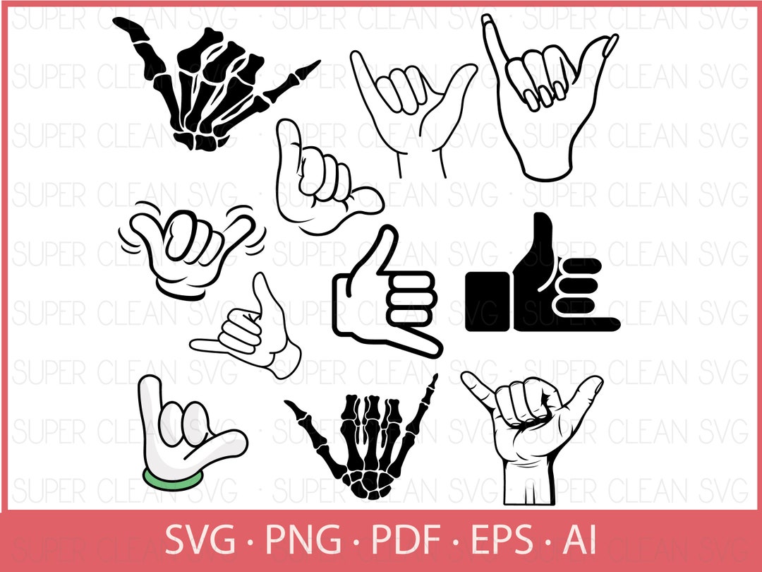 SHAKA SVG, Skeleton Hand Svg, Skeleton Hand, Shaka Hand Sign, Hang ...
