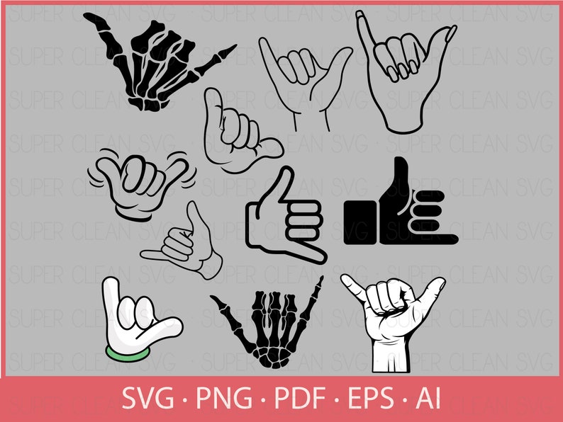 SHAKA SVG, Skeleton Hand Svg, Skeleton Hand, Shaka Hand Sign, Hang ...
