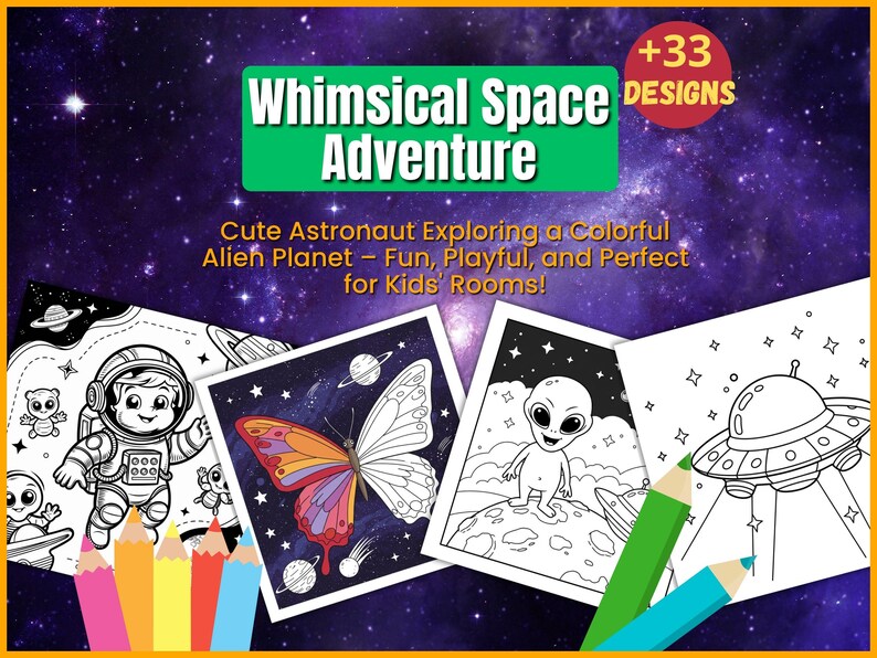 33+ Whimsical Space Adventure Coloring Pages for Kids 4-8 Years ...