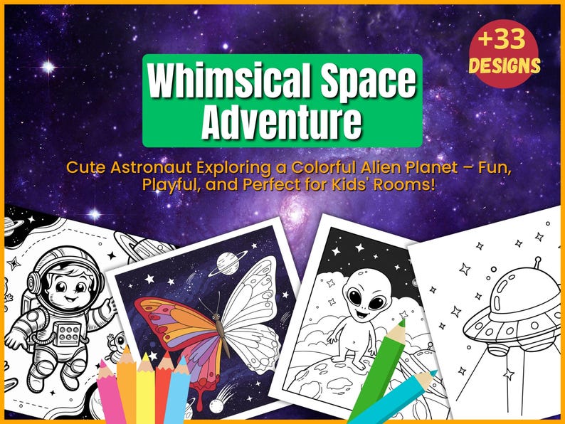 33+ Whimsical Space Adventure Coloring Pages for Kids 4-8 Years ...