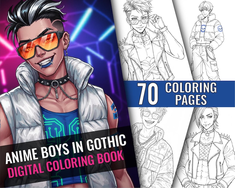 Anime Goth Boys Coloring Pages, Goth Gothic Boys, Punk Boys, Fantasy ...