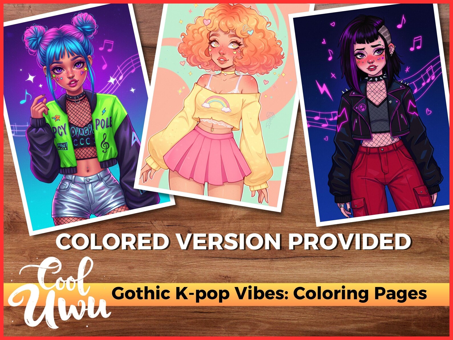 Moody Gothic Vibes: Coloring Book for Relaxing Ft Cool Uwu - Coloring ...