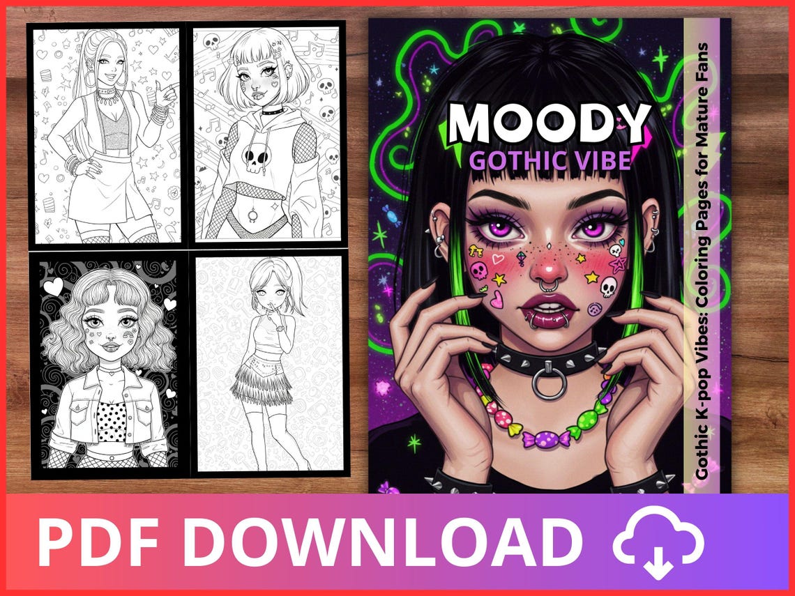 BEAUTIFUL K-POP GIRLS Coloring Pages, Piercing, Tattoos, Cool Girl ...