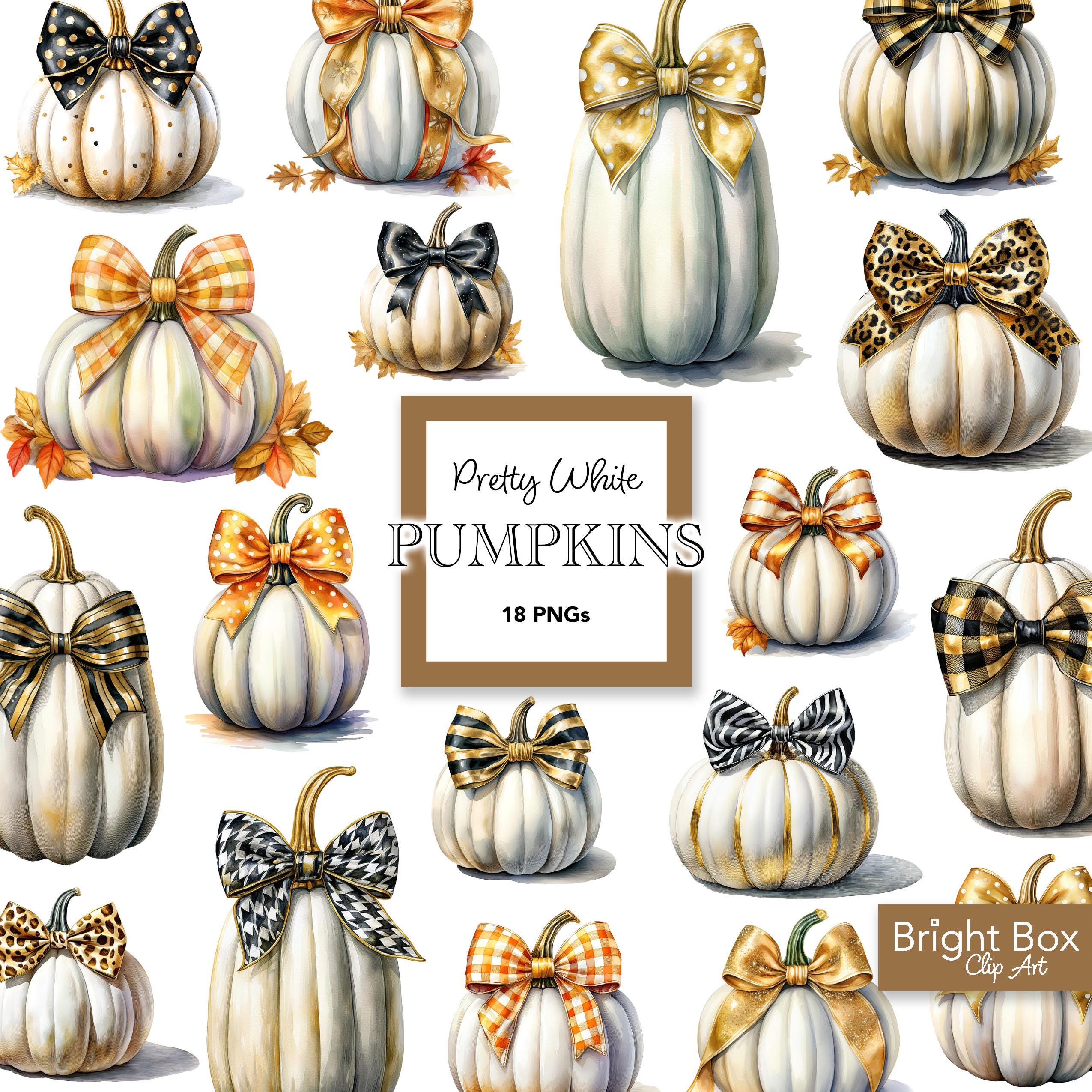 Pumpkin Clip Art Pumpkins Clipart Bows Downloadable Artwork Rustic Fall ...