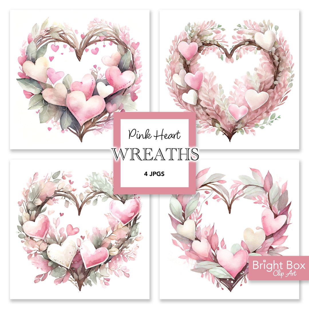 Heart Wreaths Valentine's Day Clip Art Hearts Wreath Download Nature ...