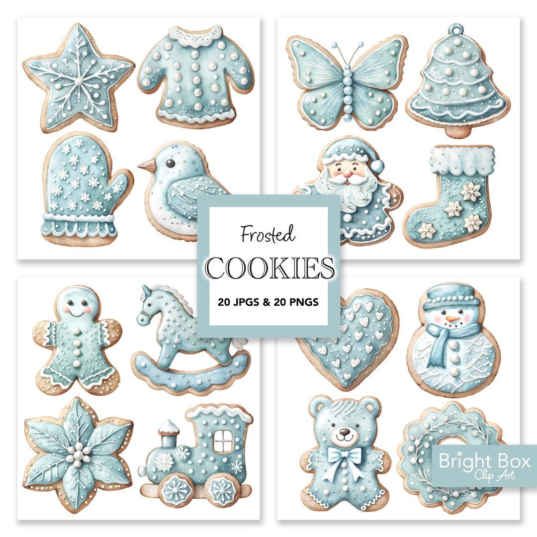 Christmas Cookies Holiday Clip Art Download Clipart Downloadable Blue ...