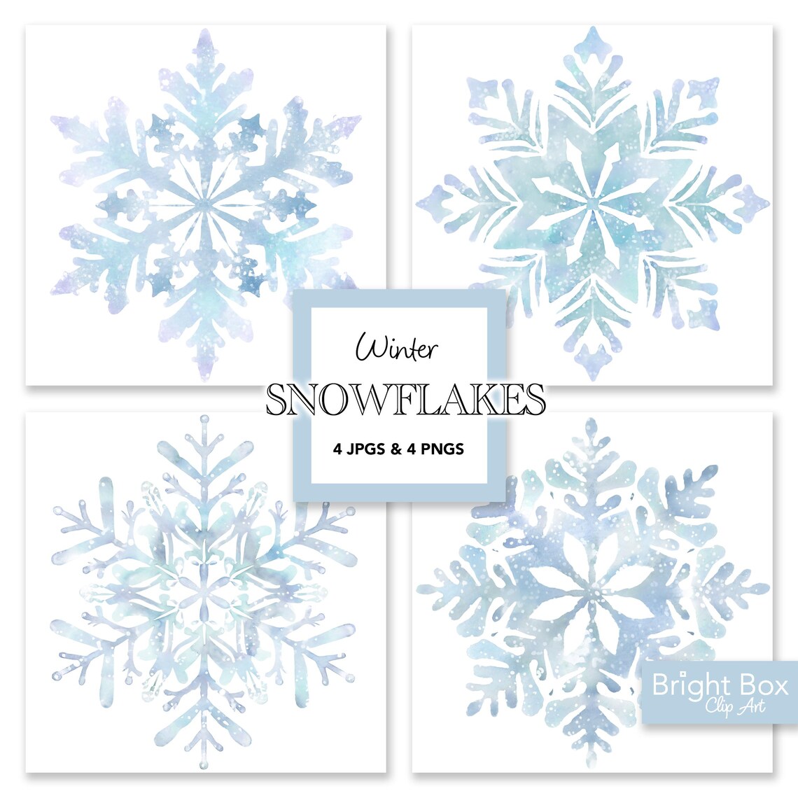 Winter Snowflakes Clip Art Download Blue White Snowflake Clipart ...