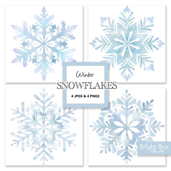 Snowflakes Clipart - Etsy