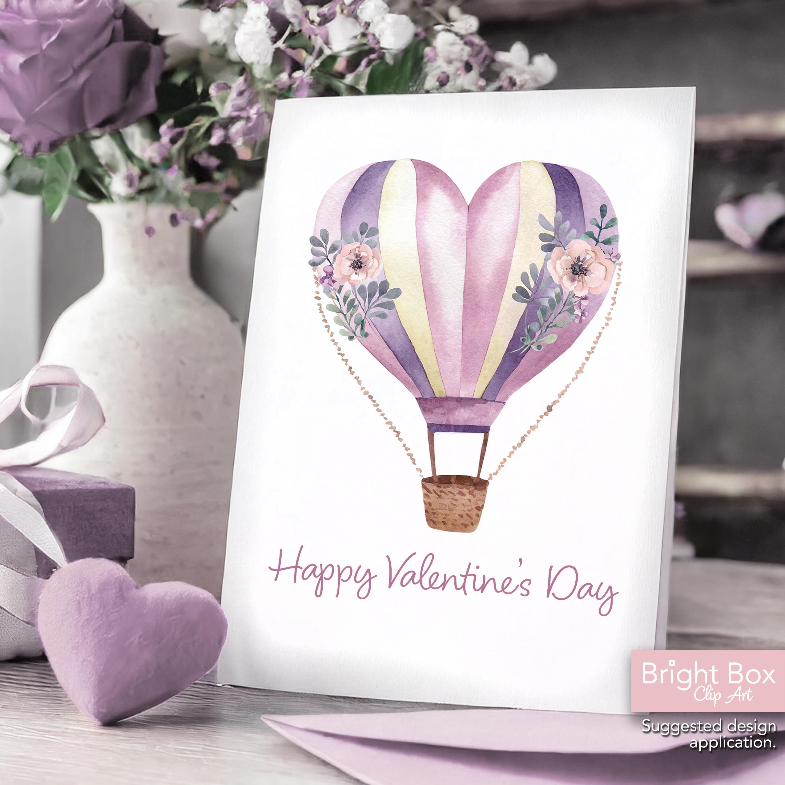 Heart Hot Air Balloons Valentine's Day Clip Art Pink Fun Download ...