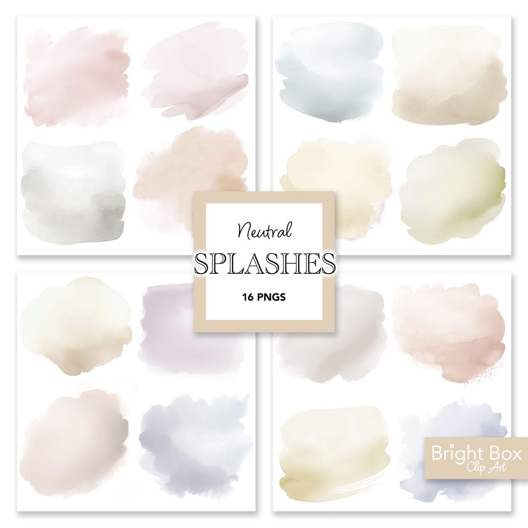 Neutral Painterly Splashes Splotches Clip Art Download Downloadable ...