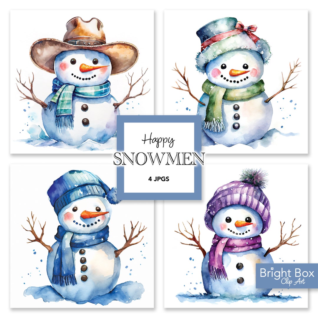 Snowmen Clip Art Snowman Clipart Instant Download Images Winter Holiday ...