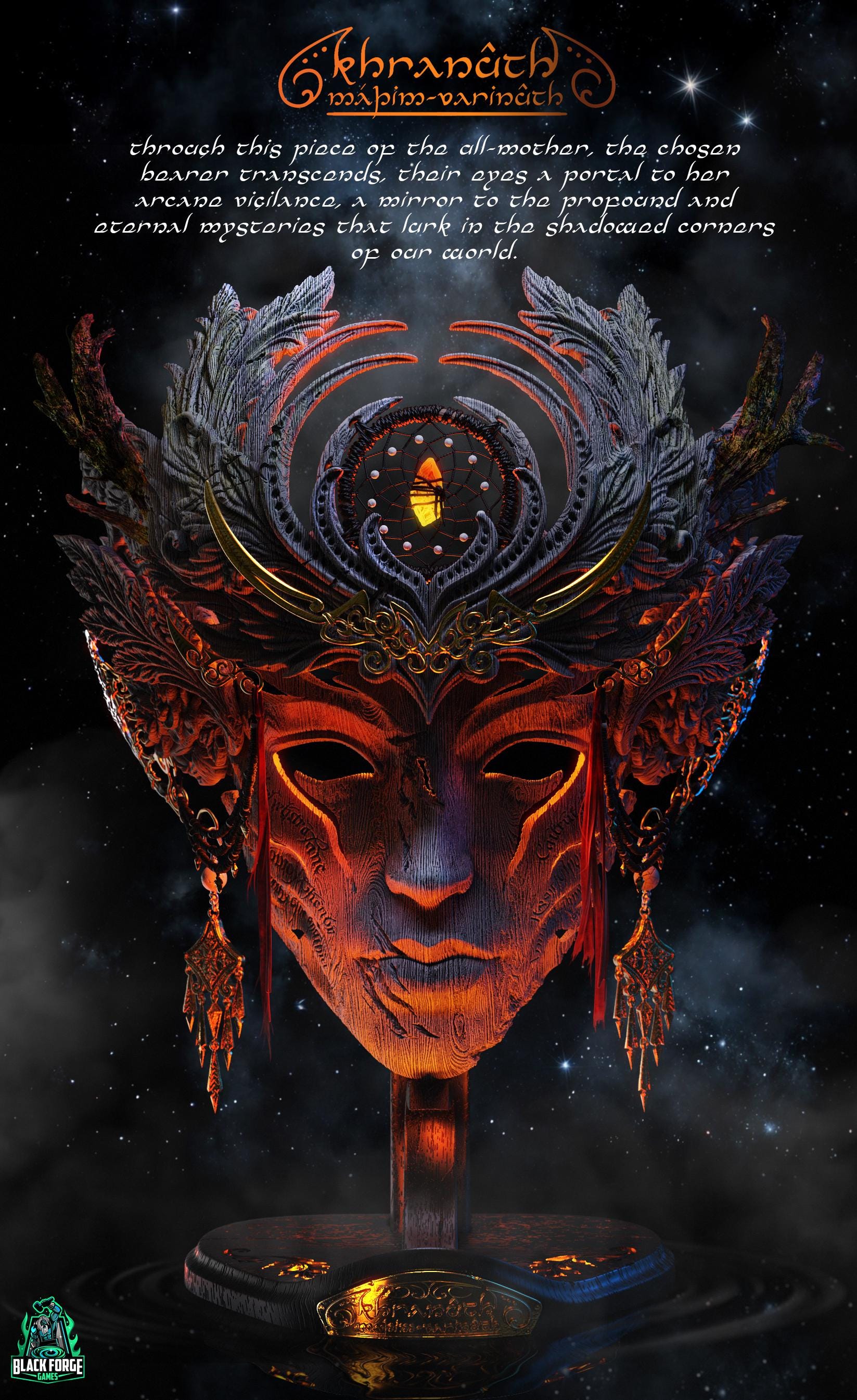 Elven Warrior Wearable Mask & Led-ready Display Stand - STL Files | Pre ...