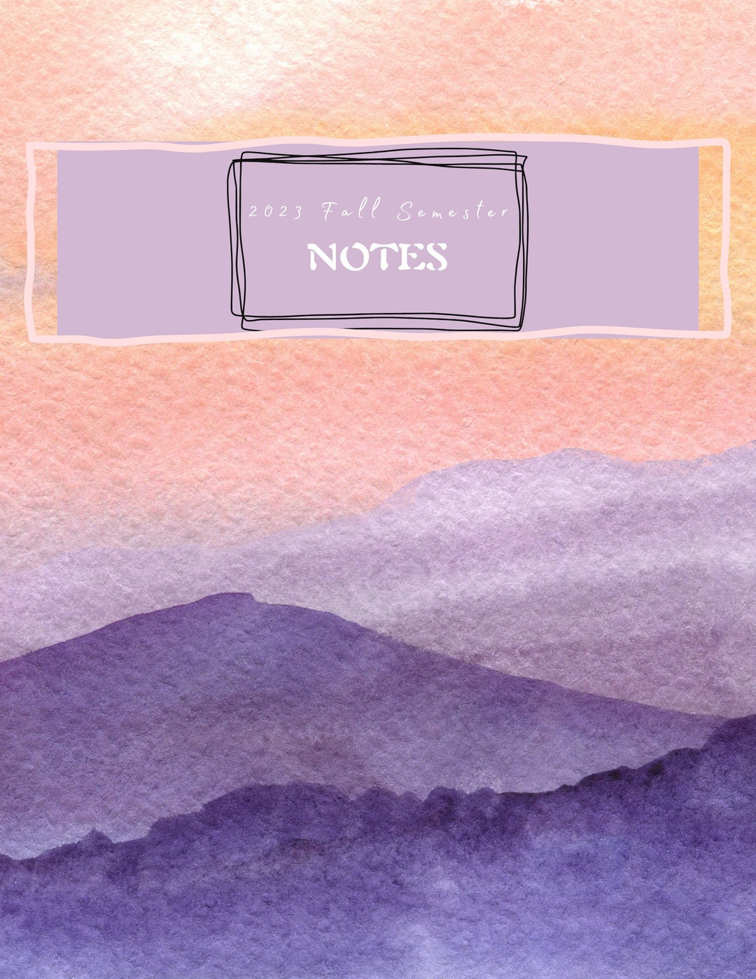 Printable Notebook Template With Custom Title - Etsy