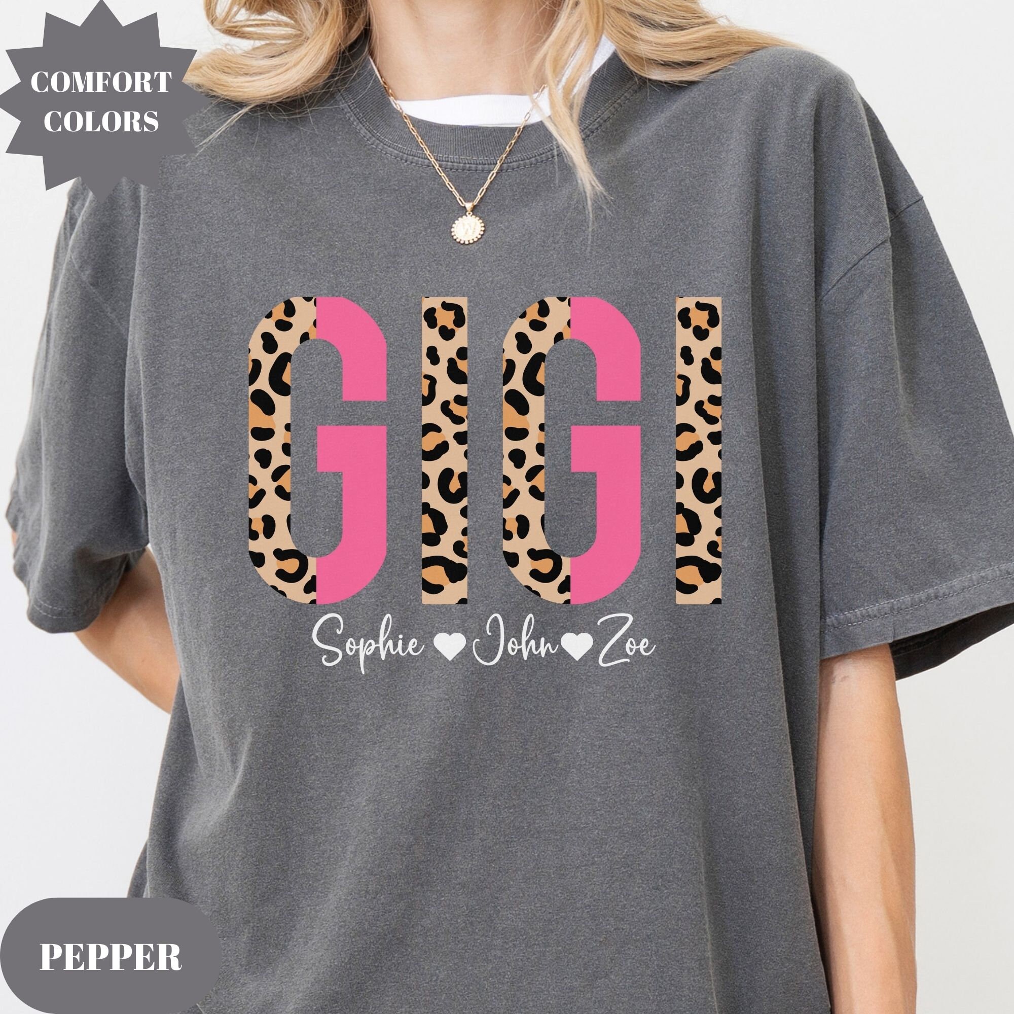 Gigi and Half Leopard Shirt, Gigi Gifts, Comfort Colors Gigi Shirt ...