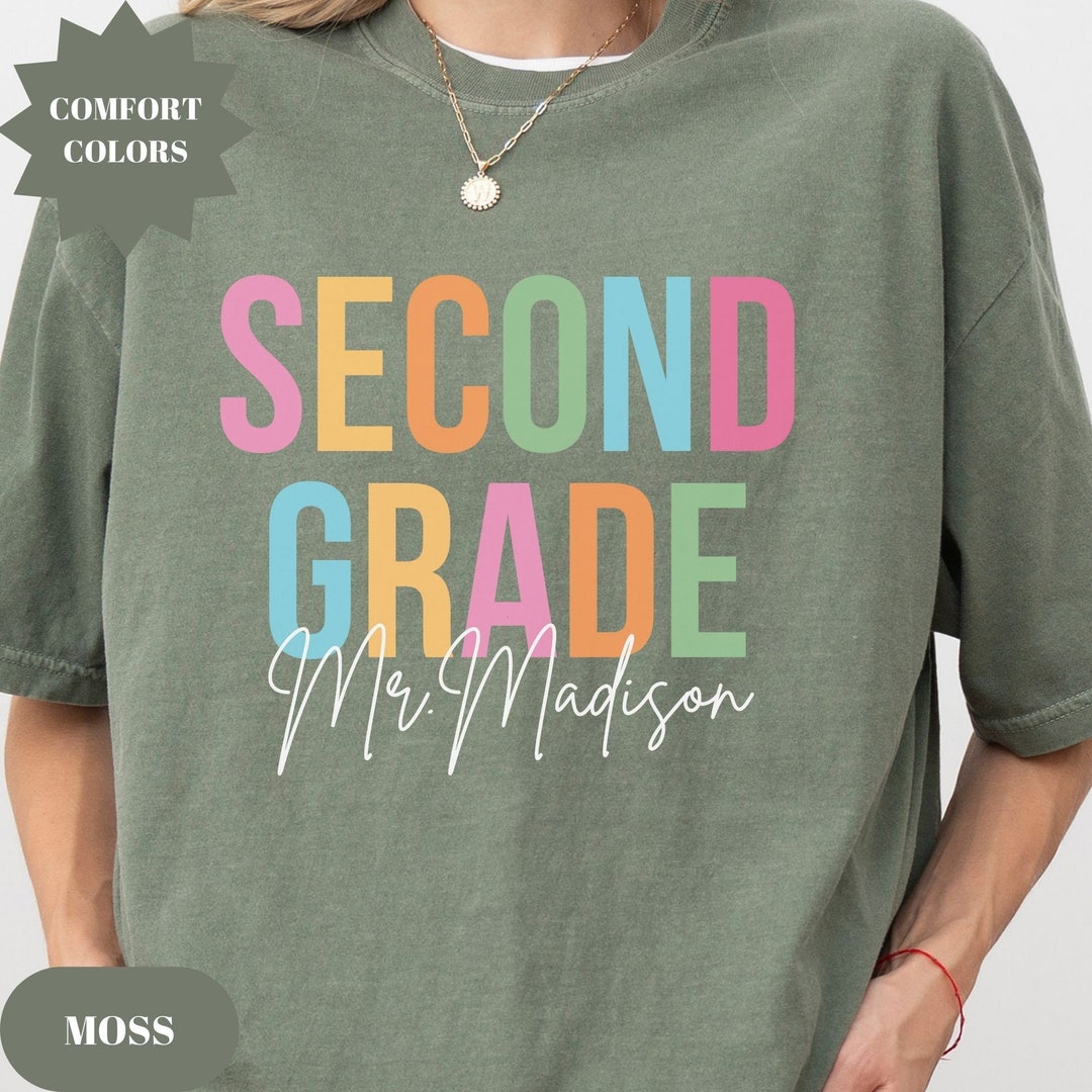 Comfort Colors®custom Second & 2nd Grade Teacher Shirt, 2nd Grade T ...