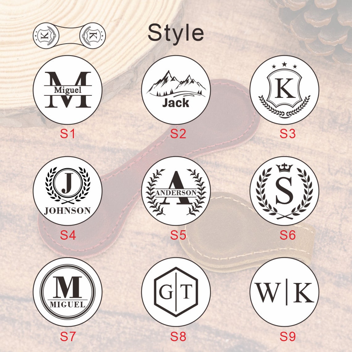 Custom Engraved Leather Bookmark,initial Name Magnetic Bookmark ...