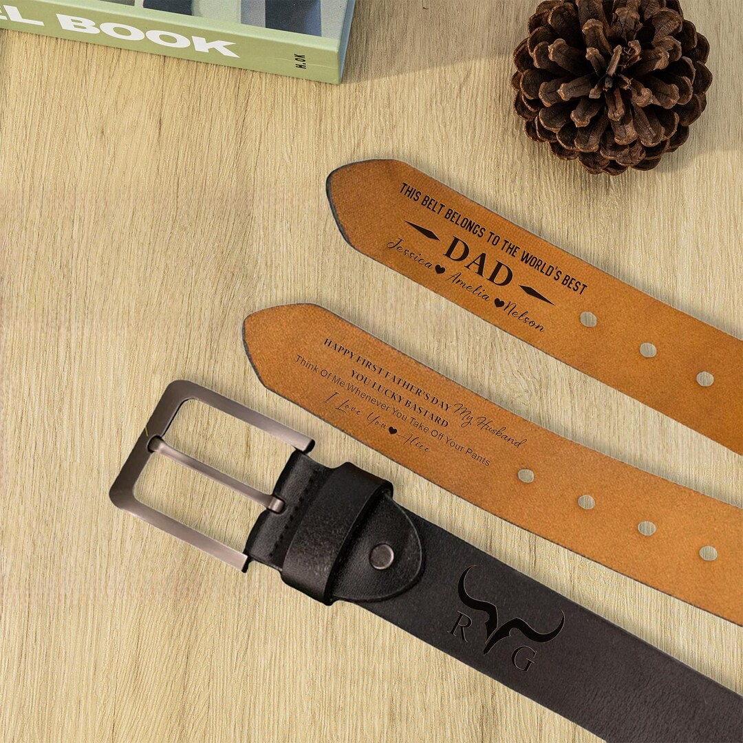 Fathers Day Gift,custom Leather Belt for Dad,engraved Belt for Him ...