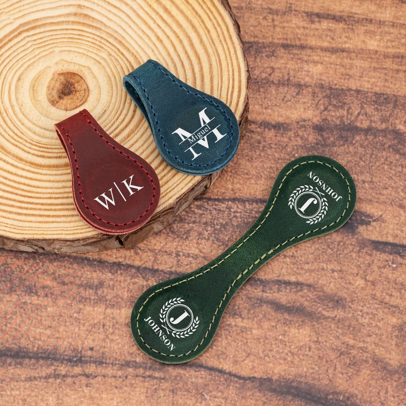 Custom Engraved Leather Bookmark,initial Name Magnetic Bookmark ...