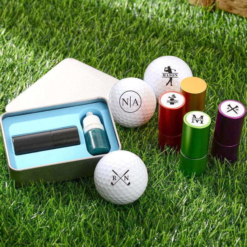 Custom Golf Ball Stamp With Ink, Monogram Golf Ball Stamp, Ink Ball ...