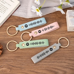 Custom Spotify Codes Keychain,leather Keyring,scannable Music Code ...