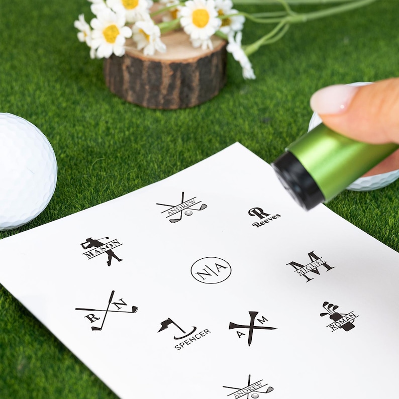 Custom Golf Ball Stamp With Ink, Monogram Golf Ball Stamp, Ink Ball ...