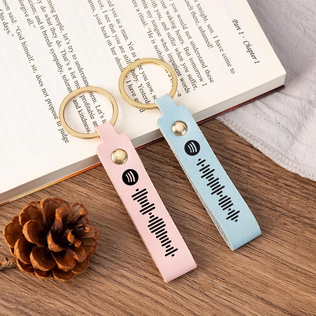 Custom Spotify Codes Keychain,leather Music Codes Keyring,keyring Gift ...