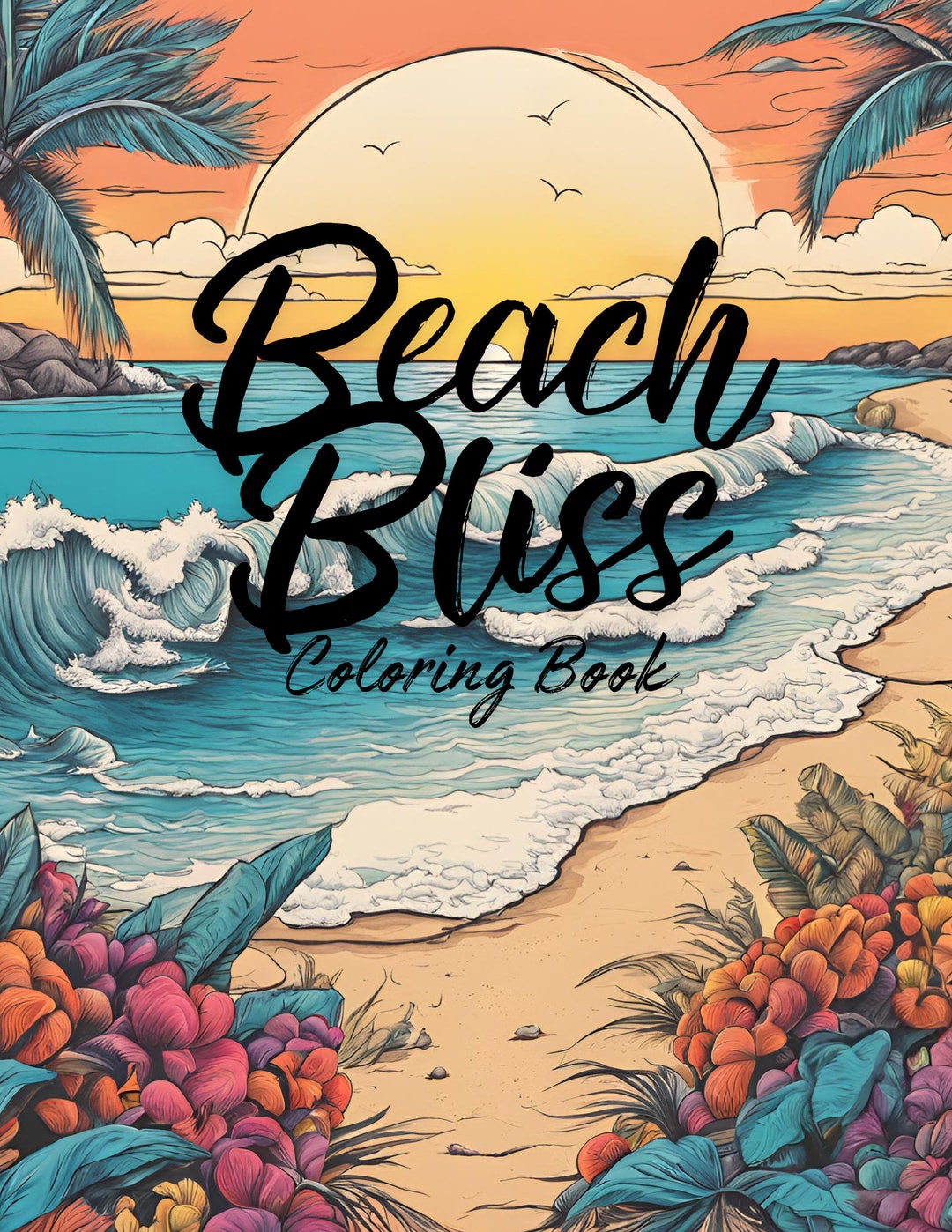 Beach Bliss Coloring Book - Etsy