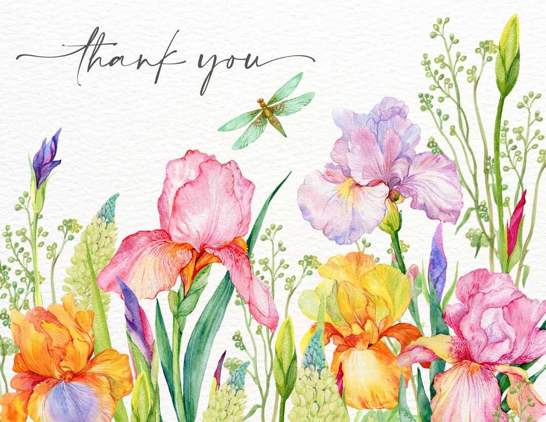 Watercolor Flower Thank You Postcards | Digital Download | Editable ...
