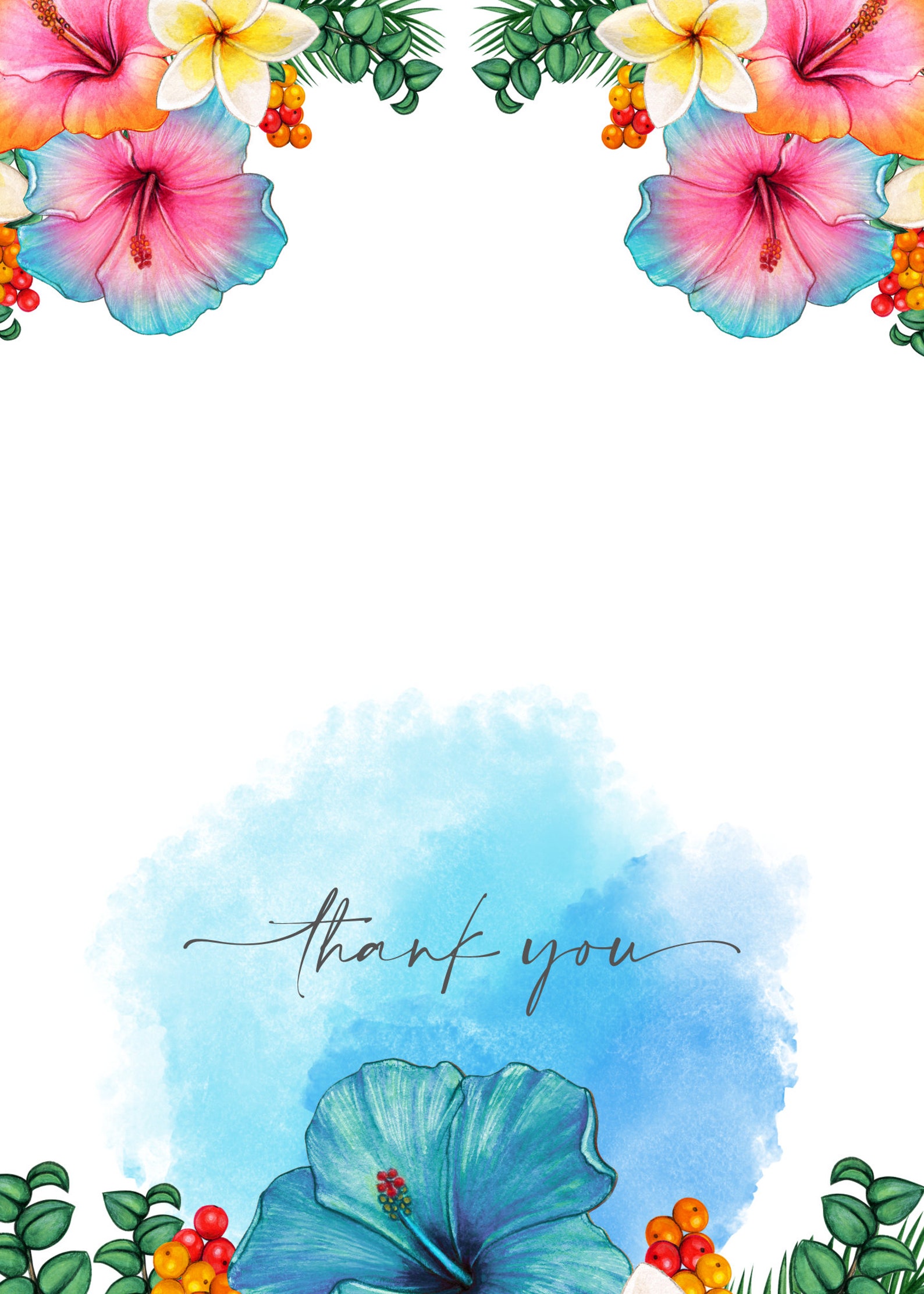 Watercolor Flower Thank You Cards | Digital Download | Pack of 20 ...
