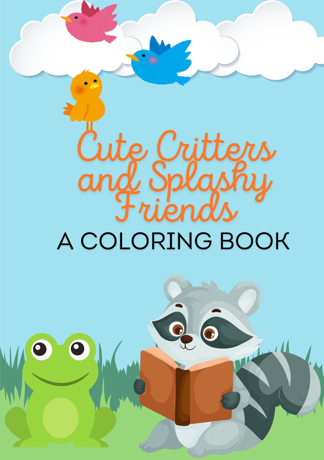 Editable Cute Critters and Splashy Friends Coloring Book Template ...