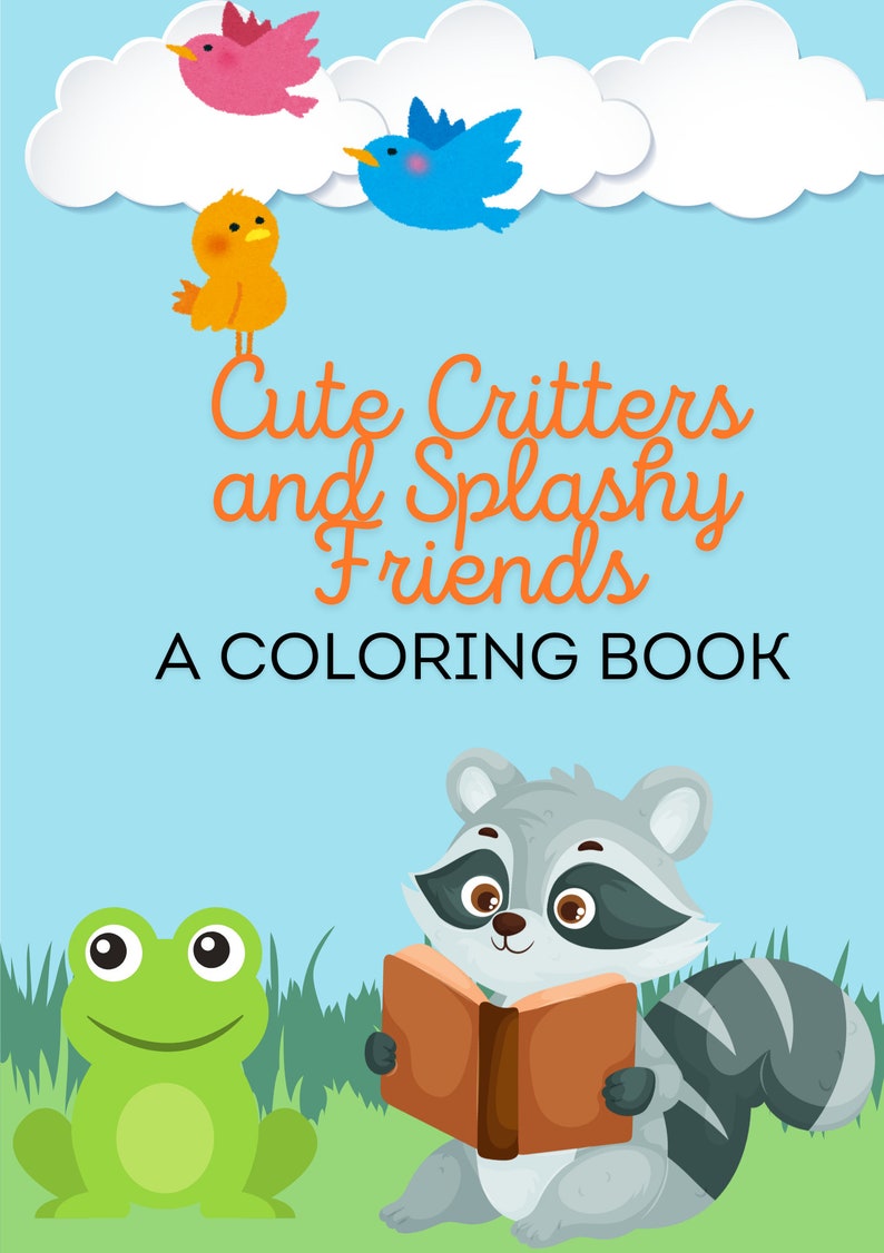 Editable Cute Critters and Splashy Friends Coloring Book Template ...