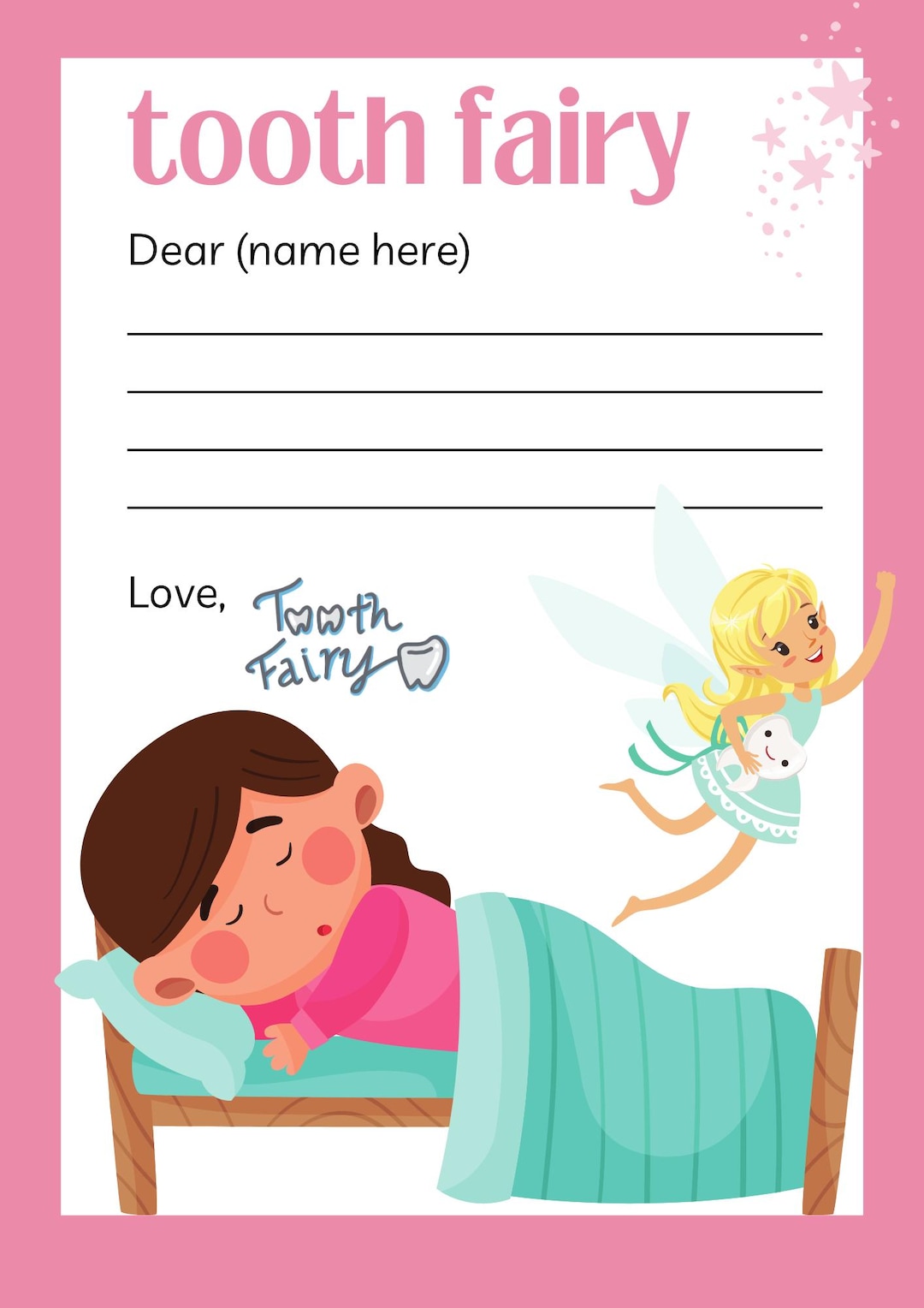 Tooth Fairy Digital Printable Notes and Certificates: - Etsy