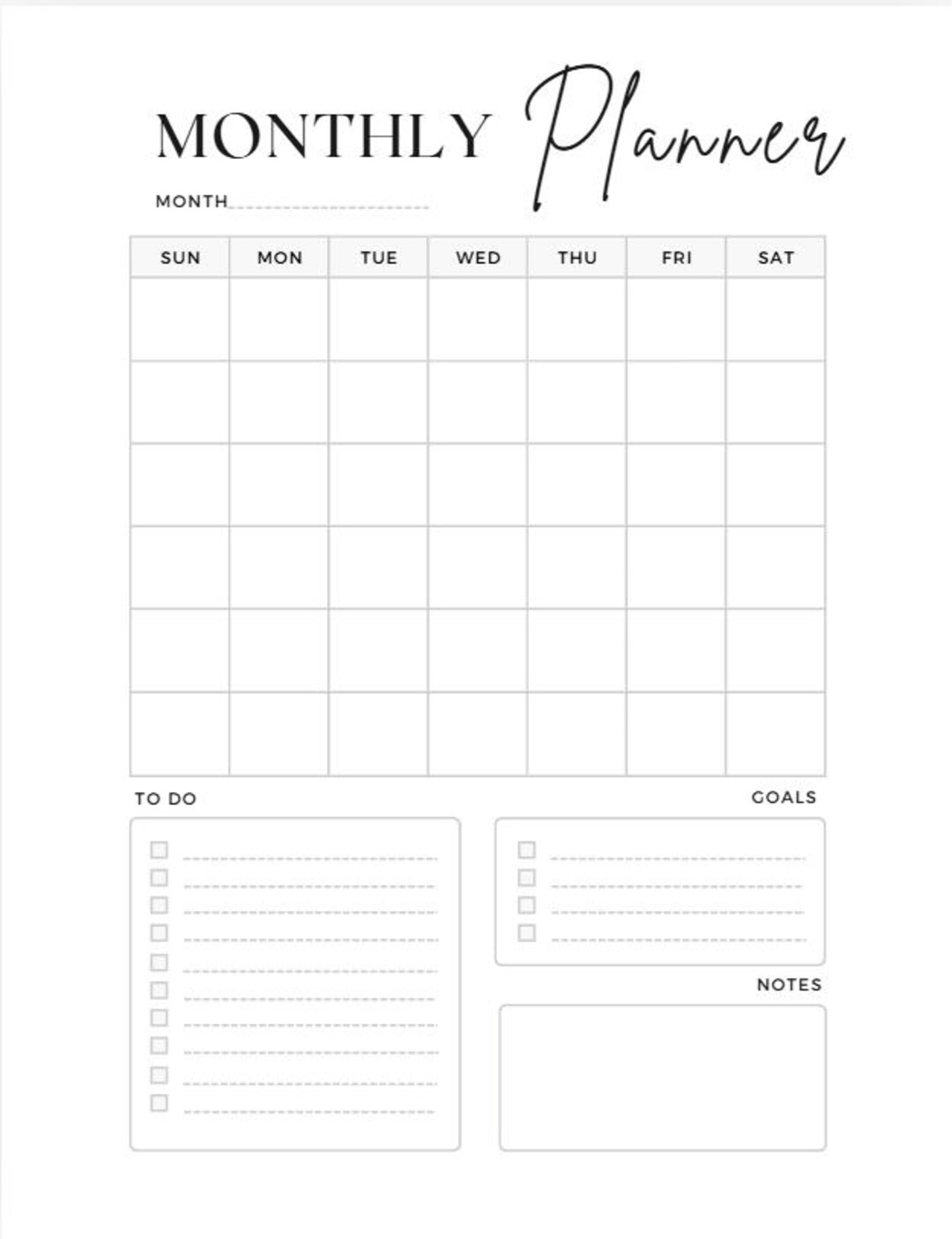 Editable Canva Monthly Calendar Templates | 10 Digital Planners ...