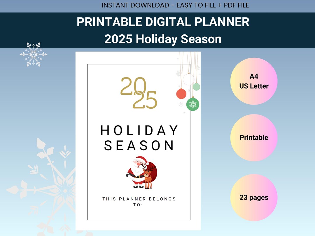 Printable Holiday Planner Bundle: Gift List, Budget, Event Organizer ...