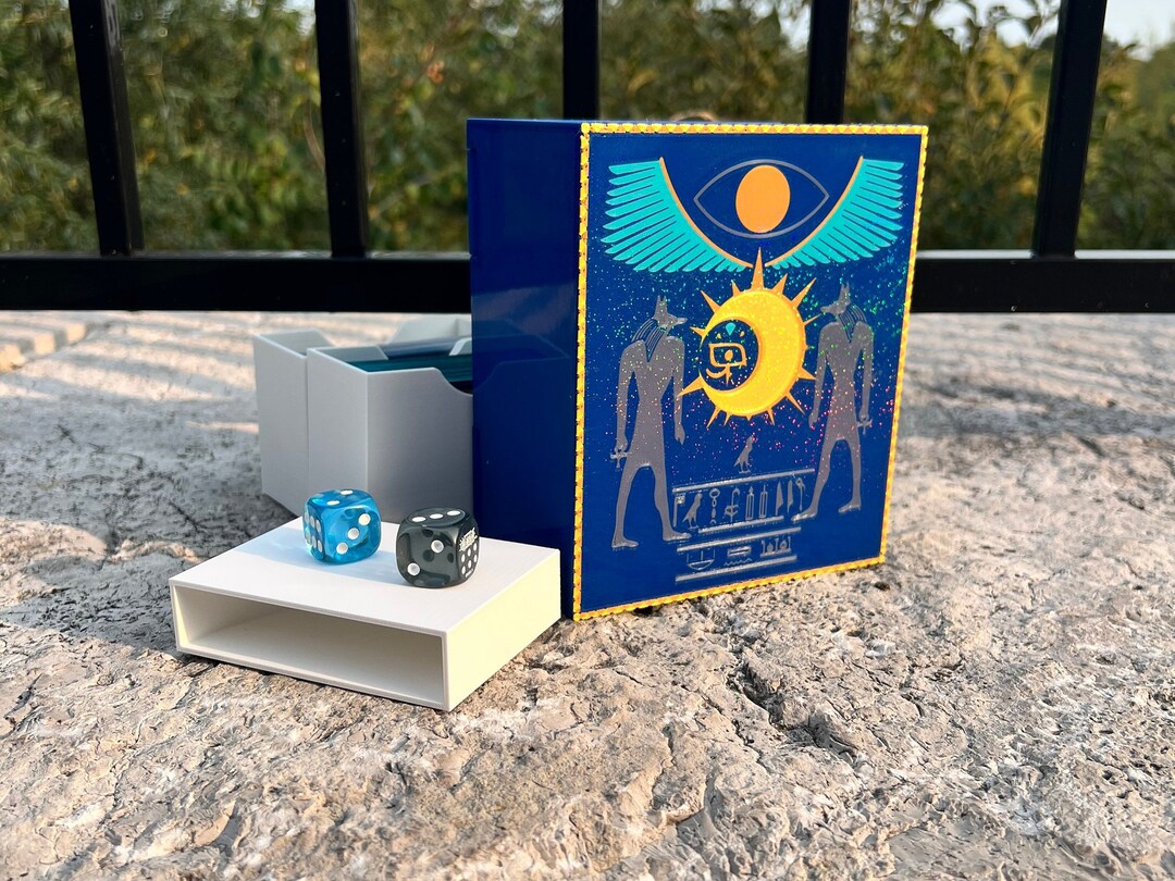 Holographic Galaxy, Book of Moon Deck Box Dice Tray 3D Printed Fits ...