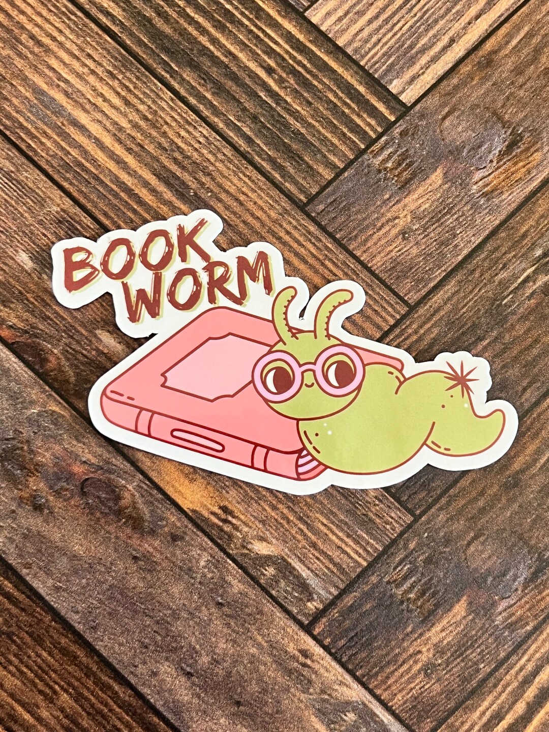 Book Worm Sticker; Gift; Cute Sticker; Funny Sticker; Reader Gift ...