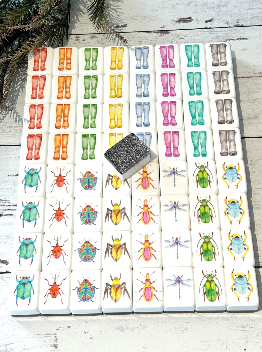 Boots & Bugs for Seaside Escape; Mahjong Tiles; Game Tiles; Viral Game ...