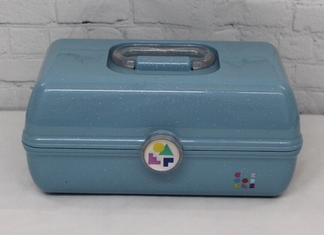 Vintage Caboodles on the Go Girl Makeup Case - Blue Sparkle Retro - Etsy