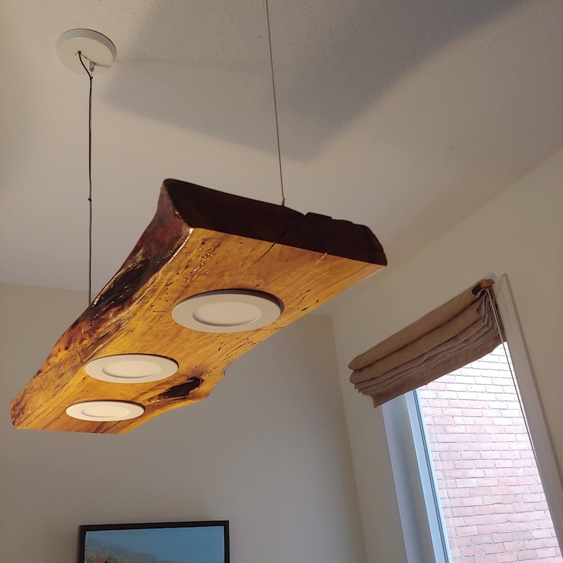 Live Edge Wood Chandelier - Etsy