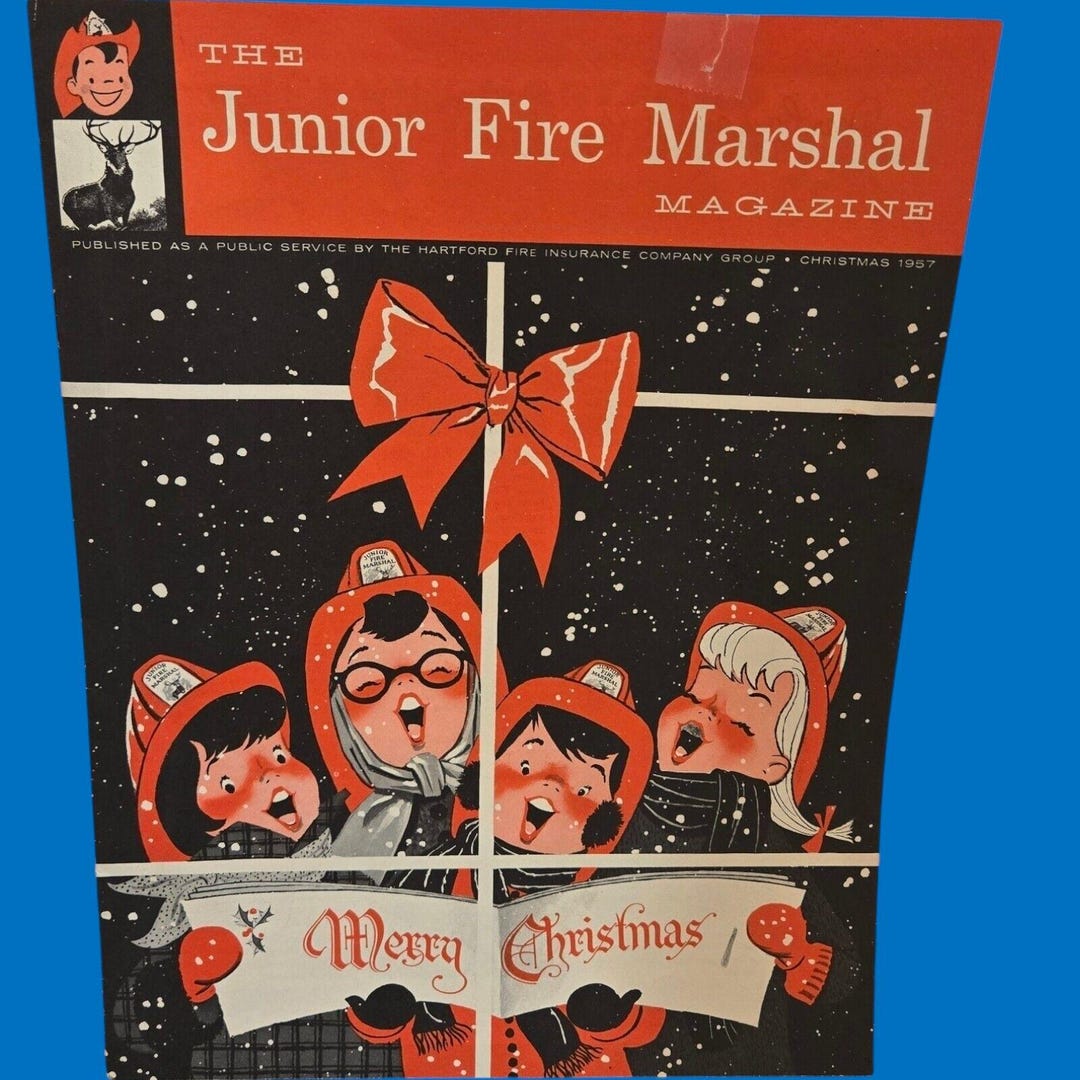 Junior Fire Marshall Mag USA 1957 Public Service Safety MCM Cartoon ...