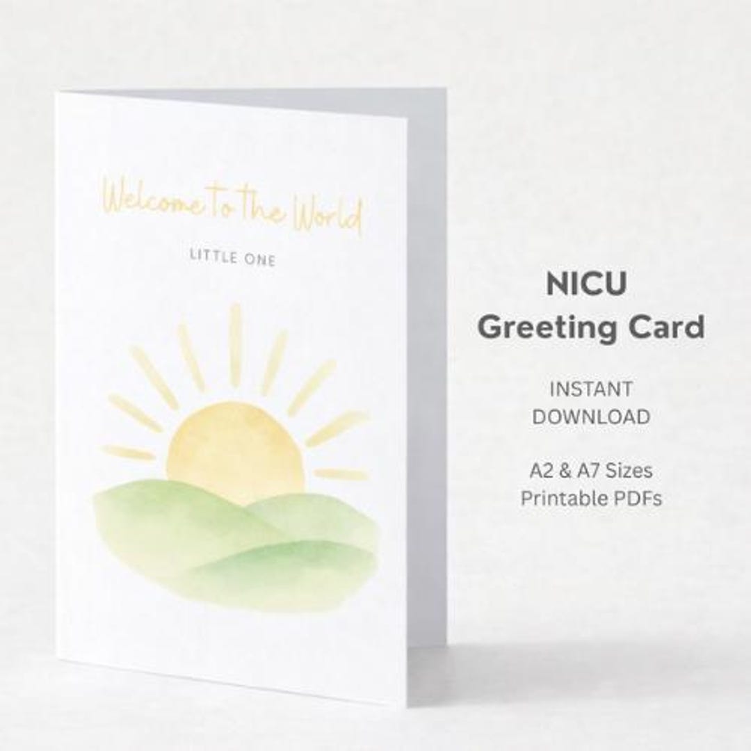 Welcome Baby Card | Preemie Baby Card | Newborn NICU Card for Parents ...