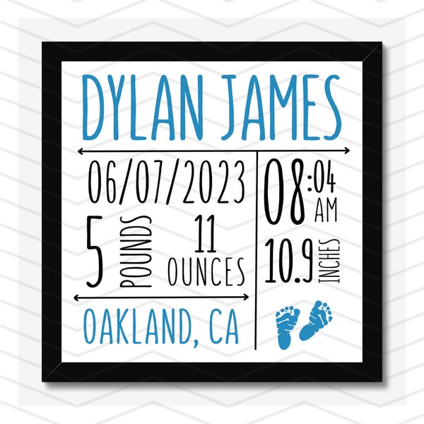 Birth Stats Svg - Etsy